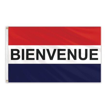 Global Flags Unlimited Bienvenue Message Flag 3'x5' Standard Flag ...