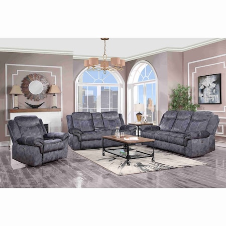 Global Furniture Usa Domino Granite Power Reclining Sofa/Power Console ...