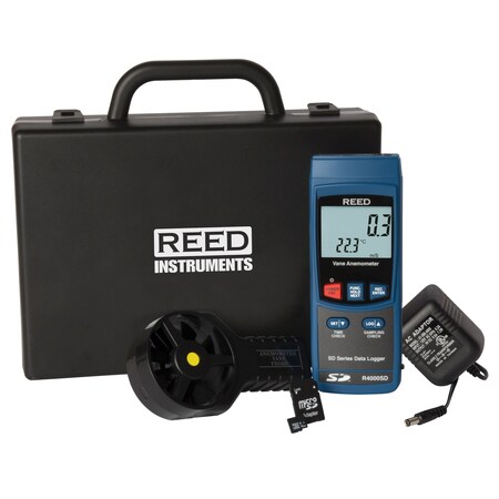 Reed Instruments REED Data Logging Vane Thermo-Anemometer with Power ...