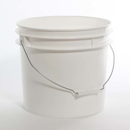 Pipeline Packaging Open Head Pail, HDPE, White, 3.5 gal., Height: 10-7/ ...