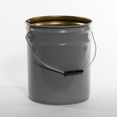 Pipeline Packaging Open Head Pail, Steel, Gray, 5 gal., Handle Material ...