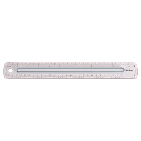 Westcott Rulers, 12" Finger Grip Ruler - Smoke - Plastic - Inches ...