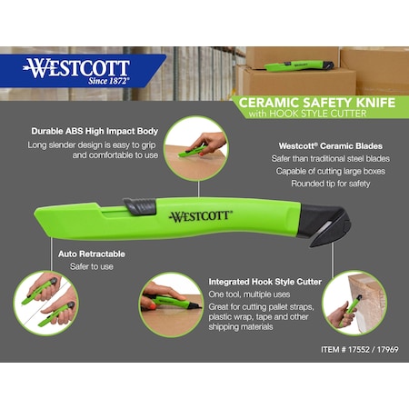 Westcott Safety cutter, Ceramic blade w/Rear 661 | Zoro