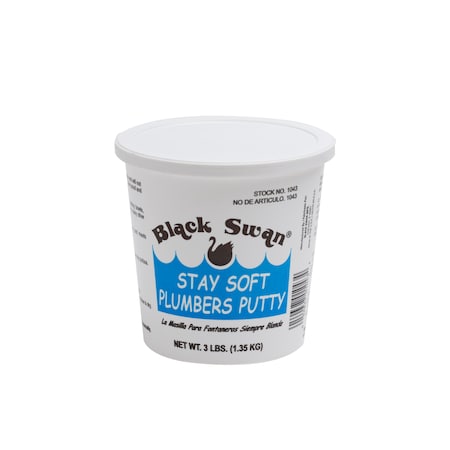 Black Swan Stay Soft Plumbers Putty - 3 lb. 01043 | Zoro