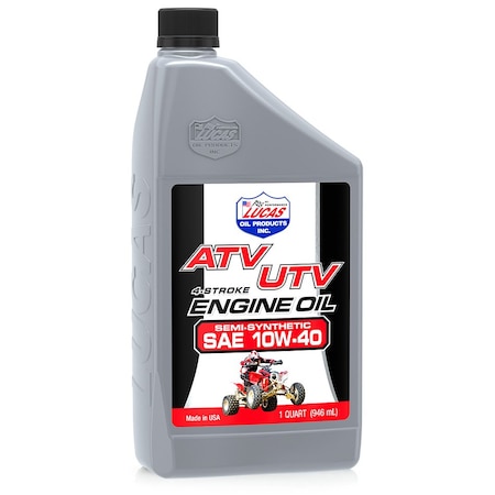 Lucas Oil Semi-Synthetic Sae 10W-40 Atv Oil, 6, PK6 10720 | Zoro