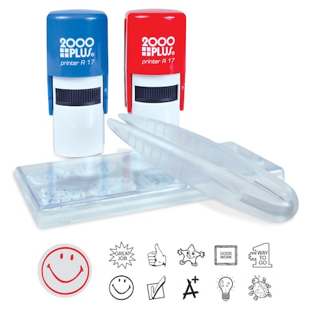 2000 Plus Stamp Kit, Office, Red/Blue Ink 030360 | Zoro