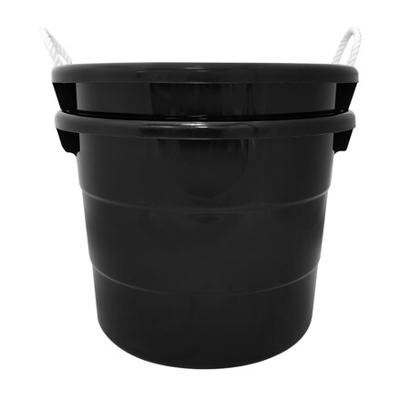 0402GRBK.08 Storage Tub w/ Rope Handles, 18 Gal, Black | Zoro.com