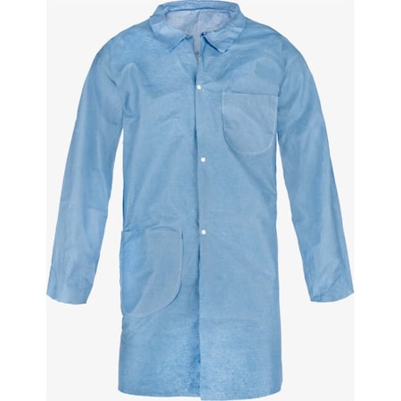 Lakeland Lab Coat, SnapFrt, W/2 Pkt, Size XL 30, PK30 07101-XLB | Zoro