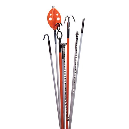 Klein Tools Splinter Guard™ Fish and Glow Rod Kit with Bag, 33-Foot ...