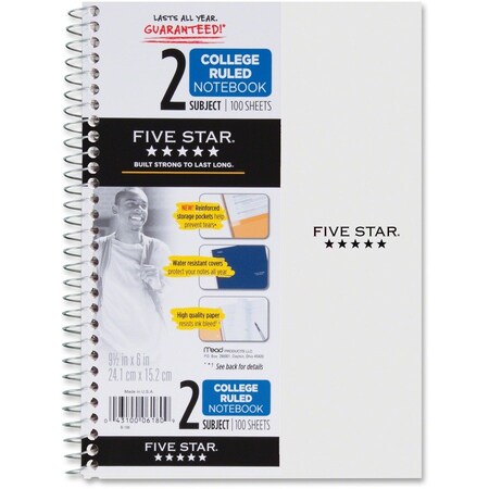 Five Star 9.5" x 6" Notebook, 100 Pg 06180 | Zoro
