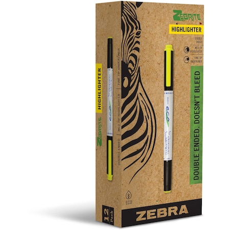 Zebra Pen Zebrite Eco Highlighter Yellow Dozen 75050 | Zoro