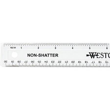 Westcott Ruler, 12", Non-Shatter, Clear 13862 | Zoro