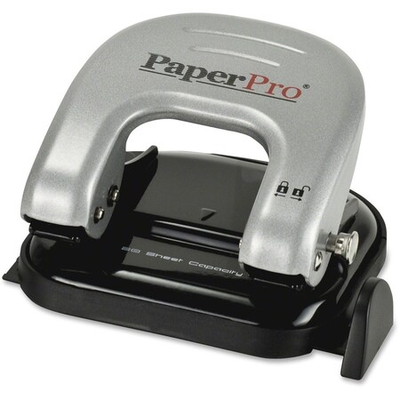 Paperpro Two-Hole Paper Punch, 20 Sheet, Blk/Silver ACI2310 | Zoro