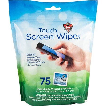 DUST OFF Touch Screen Wipes,75 Count Pouch (DTSW75) | Zoro