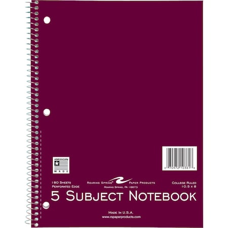 Roaring Spring Case of 5 Subject Wirebound Notebooks, 10.5"x8", 120 sht ...