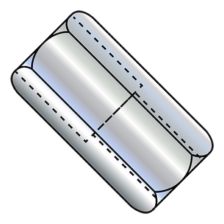 Zoro Select Coupling Nut, 1/2"-13, Steel, Zinc Plated, 1-1/4 in Lg, 5/8 ...