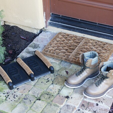 Rubber-Cal "Traditional" Outdoor Boot Scraper - 2.5 in. x 12 in. x 16 ...