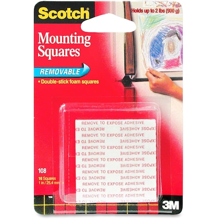 Scotch Tabs, Mounting, Sq, Rmvble, PK16 108 | Zoro