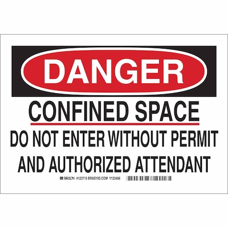 Brady Danger Sign, 7 in H x 10 in W, Aluminum, Rectangle 123713 | Zoro