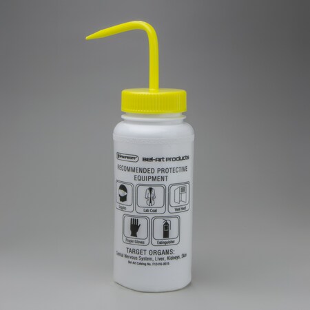 Bel-Art Bleach GHS Labeled Right-to-Know Safety-Vented White LDPE Wash ...
