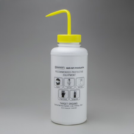 Bel-Art Bleach GHS Labeled Right-to-Know Safety-Vented White LDPE Wash ...