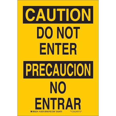 Brady Bilingual Safety Sign, English, Spanish, 10" W, 14" H, Polyester ...