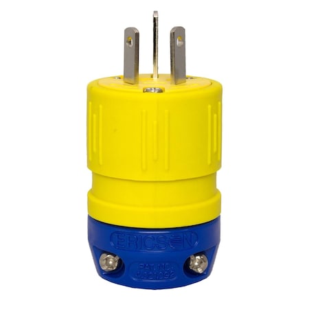 Ericson Straight Blade Plug, Non-NEMA, 15 A, 125/250V AC, 2 Pole, Non ...