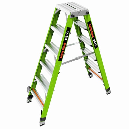 Little Giant Ladders Step Ladder, 5 Steps, 6 ft Overall Height, Green ...