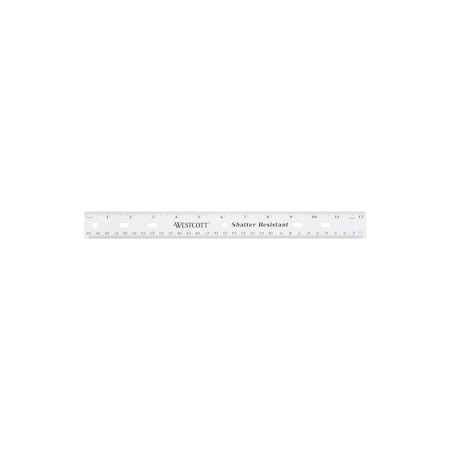 Westcott Rulers, OPP 12" Shatterproof Ruler 15956 | Zoro