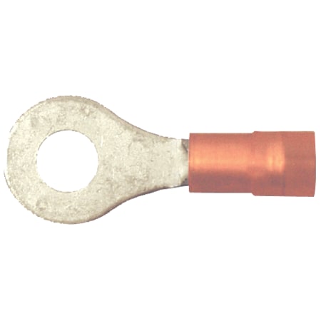 Quickcable Ring Terminal, #8 Stud Size, 18 AWG, 600 V, Nylon Insulated ...