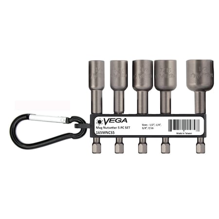 Vega Magnetic Nut Setter Set, 5 pieces 165MNCS5 | Zoro