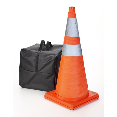 Mutual Industries Collapsible Traffic Cone, Nylon, Engineer, 11 inch ...