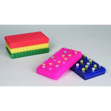 Bel-Art Microcentrifuge Tube Rack, Reversible, Assorted, 96-well F18845 ...