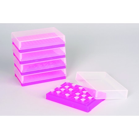 Bel-Art PCR Rack for 0.2 mL Thin-walled PCR Tubes, Fluorescent Pink, 96 ...