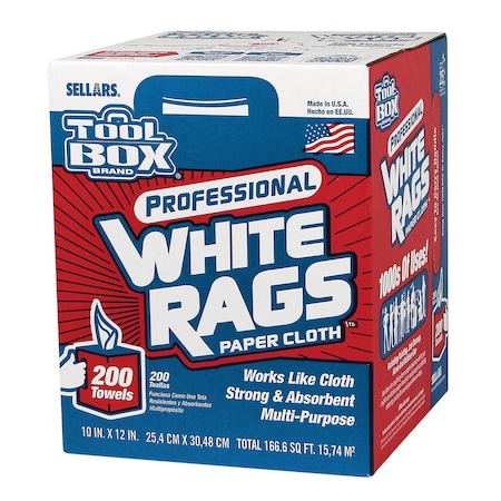 Astro Optics Toolbox Z400 White Rags- 200ct, PK6 201640 | Zoro