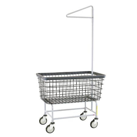 R&B Wire Products Wire Utility Cart with Single Pole Rack, 6 Bushel ...