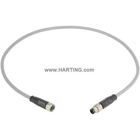Harting Cordset, 2 m Cable, PVC, Gray 21348081380020 | Zoro