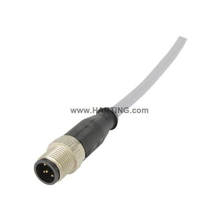 Harting Cordset, 2 m Cable, PVC, Gray 21348400585020 | Zoro