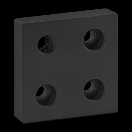 80/20 Corner Tap Base Plate, 2"X2" 3/8-16 Tap 2142-BLACK | Zoro