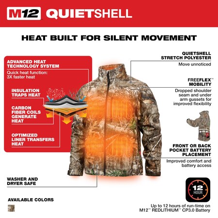 Milwaukee Tool M12 Heated QUIETSHELL Jacket Kit - Camo 2X-Large 224C ...