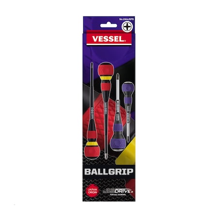 Vessel Screwdriver, JIS, 4PCS Set 2304JSPB | Zoro
