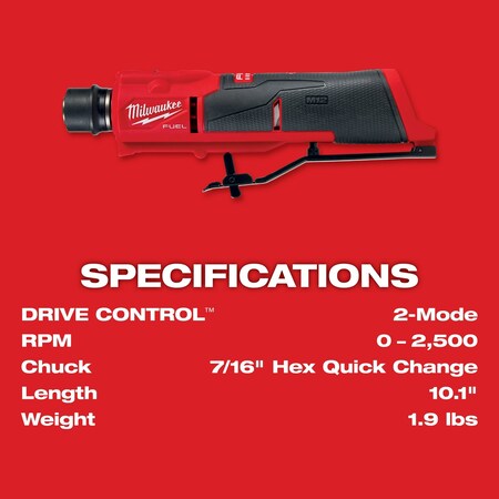 Milwaukee Tool M12 FUEL Low Speed Tire Buffer (Tool Only) 2409-20 | Zoro