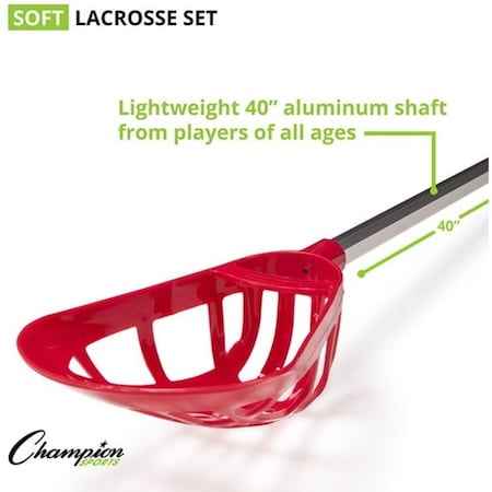 Champion Sports Soft Lacrosse Set, 12 Sticks, 6 Balls, PK18 LAXSR | Zoro