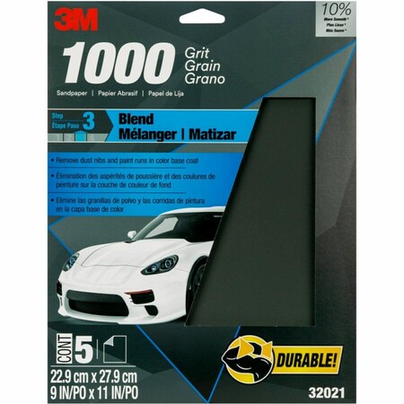 3M Wetordry Sndpr, 32021,1000grit, 9", PK100 32021 | Zoro