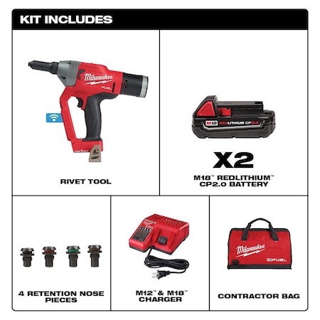 Milwaukee Tool M18 FUEL 1/4 in. Blind Rivet Tool with ONE-KEY Kit 2660 ...