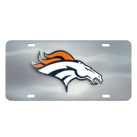 Fanmats NFL Denver Broncos 3D Stainless Steel License Plate 27375 | Zoro