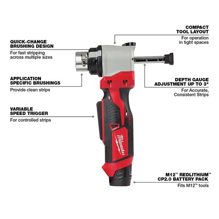 Milwaukee M18™ Cordless Cable Stripper Kit with 17 Cu THHN / XHHW ...