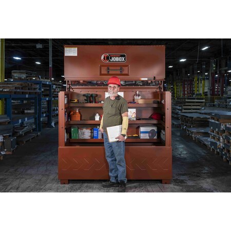 Crescent Jobox Piano-Style Jobsite Box, Brown, 74 in W x 35 in D x 64 ...