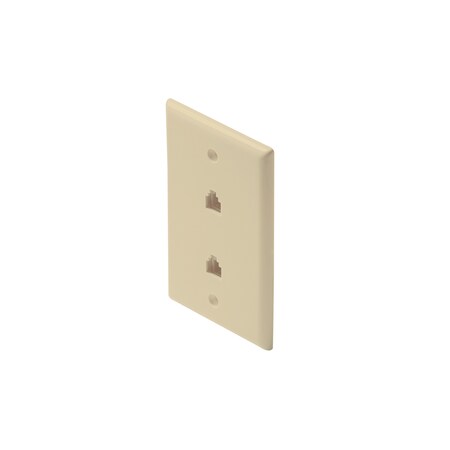 Steren Dual Jack Wall Plate Ivory, Telephone 300-214IV | Zoro