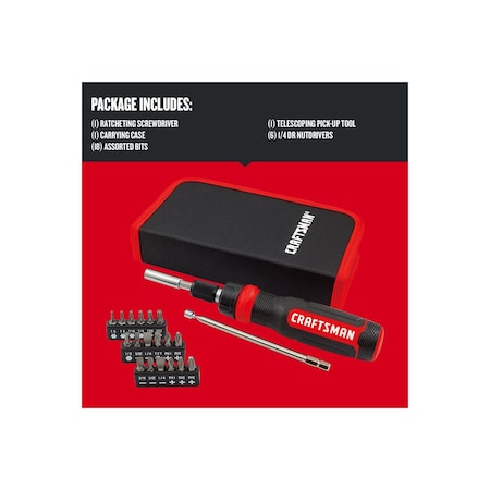 Craftsman Multi-Bits Ratcheting Screwdriver, 26-pc CMHT68001 | Zoro